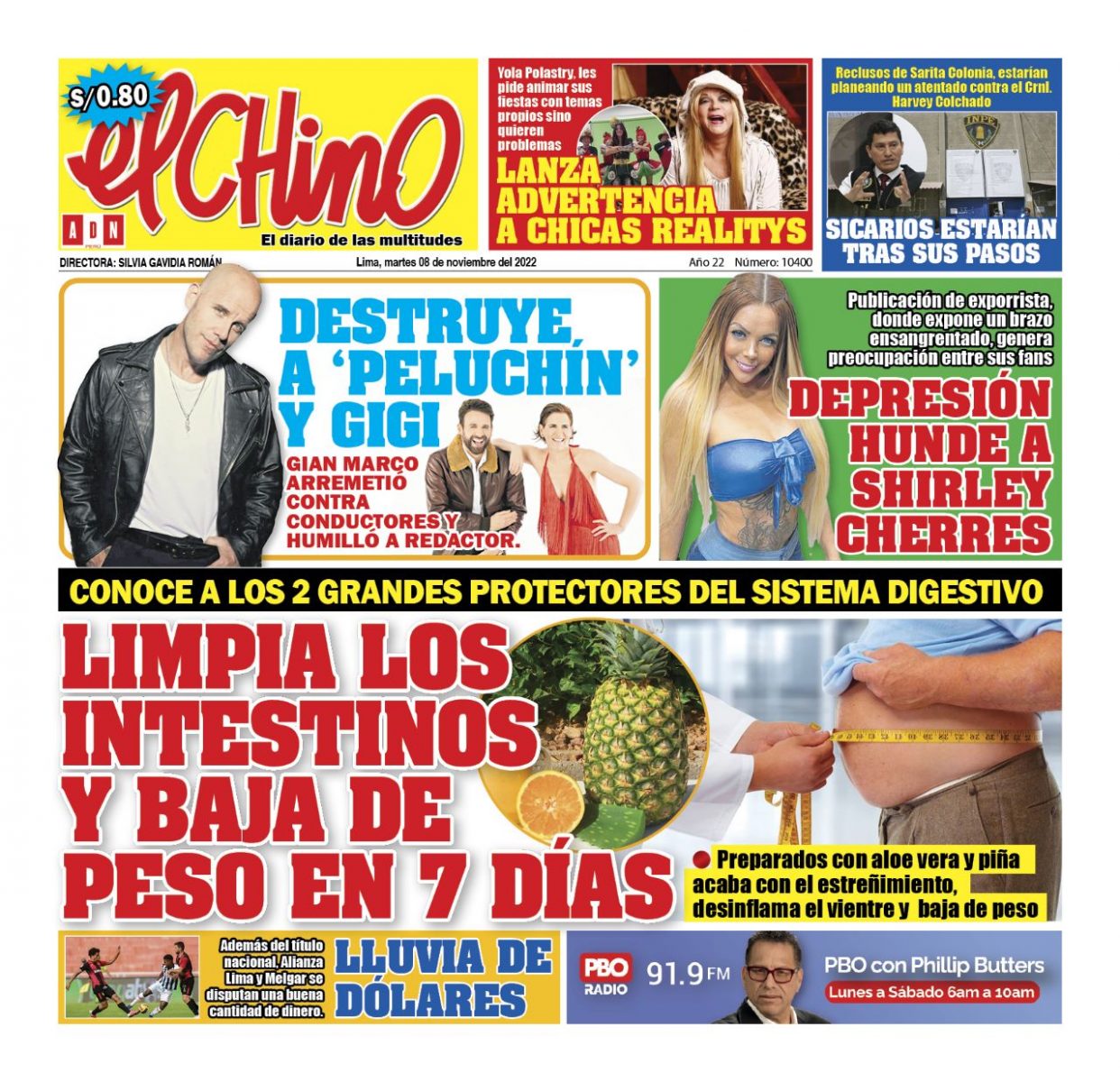 Portada impresa – Diario El Chino (08-11-2022) - El Chino