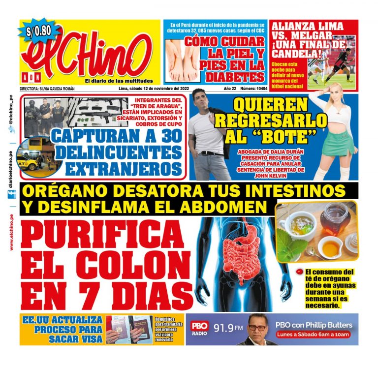 Portada impresa – Diario El Chino (12-11-2022) - El Chino