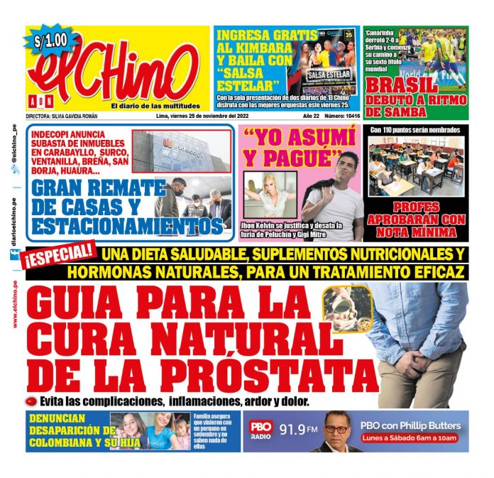 Portada impresa – Diario El Chino (25/11/2022) - El Chino