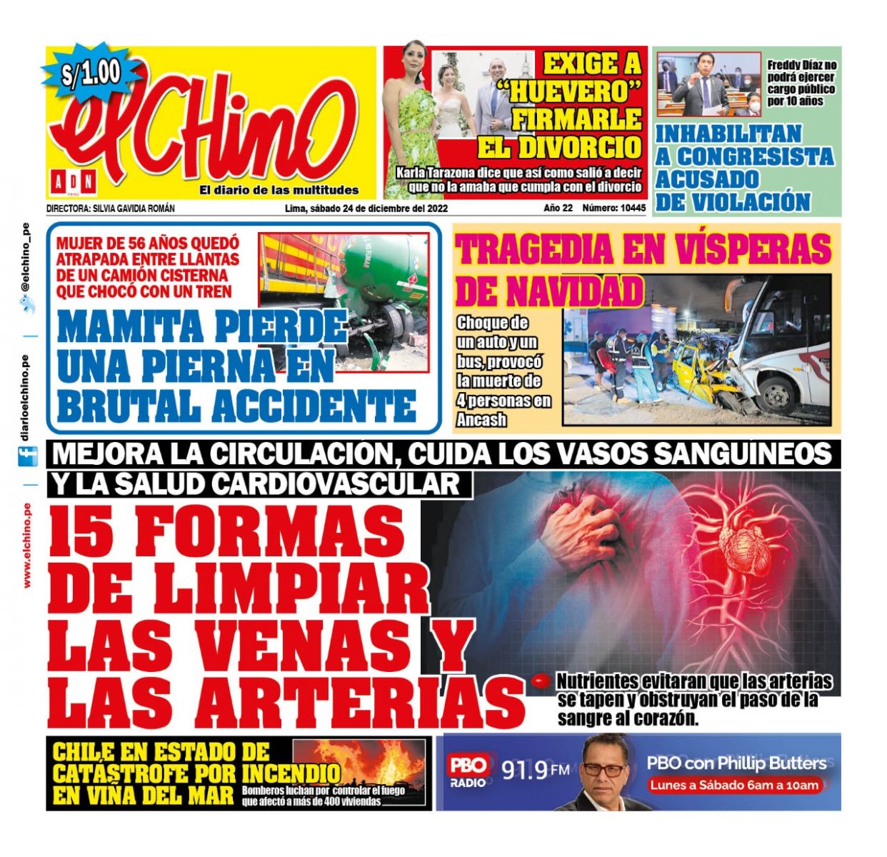 Portada impresa – Diario El Chino (24/12/2022) - El Chino